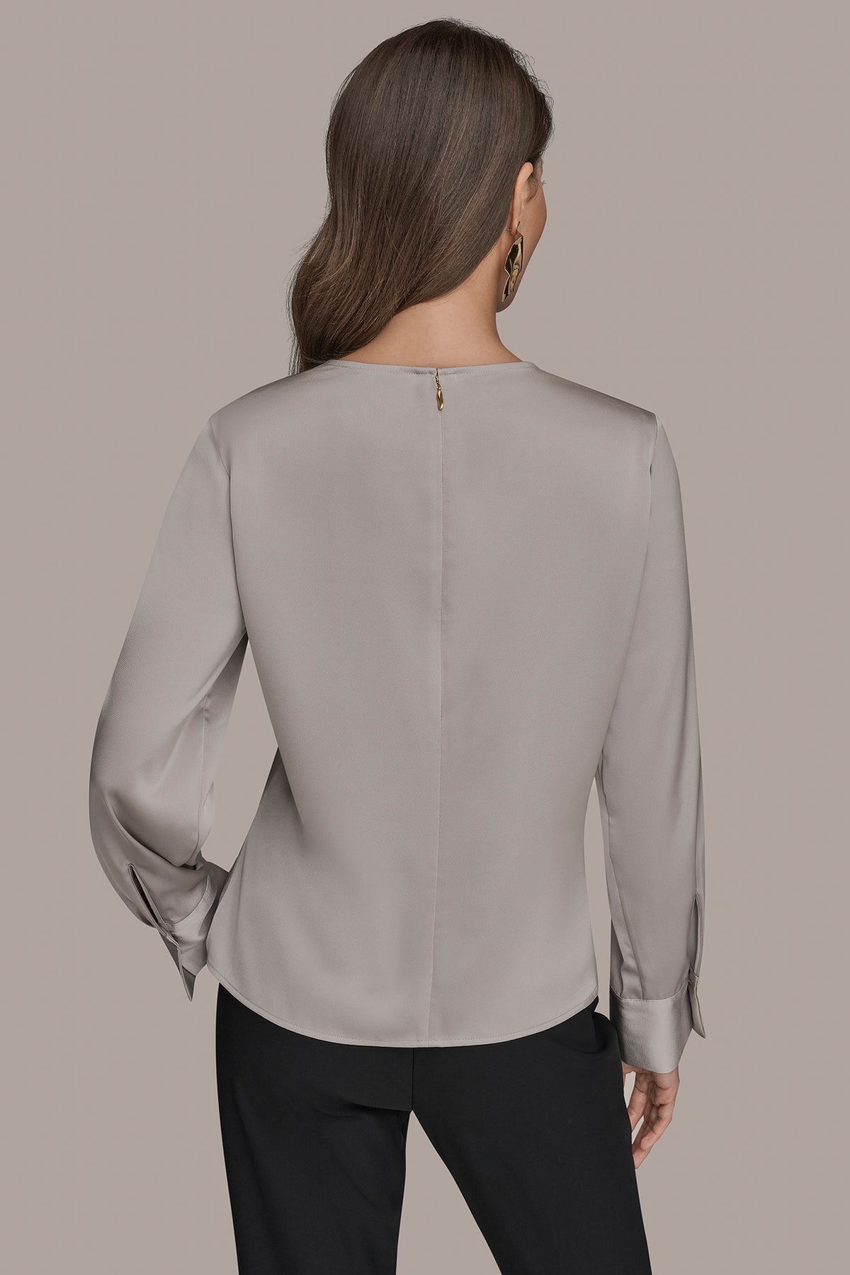 Long Sleeve Drape Blouse | Blouse | Donna Karan
