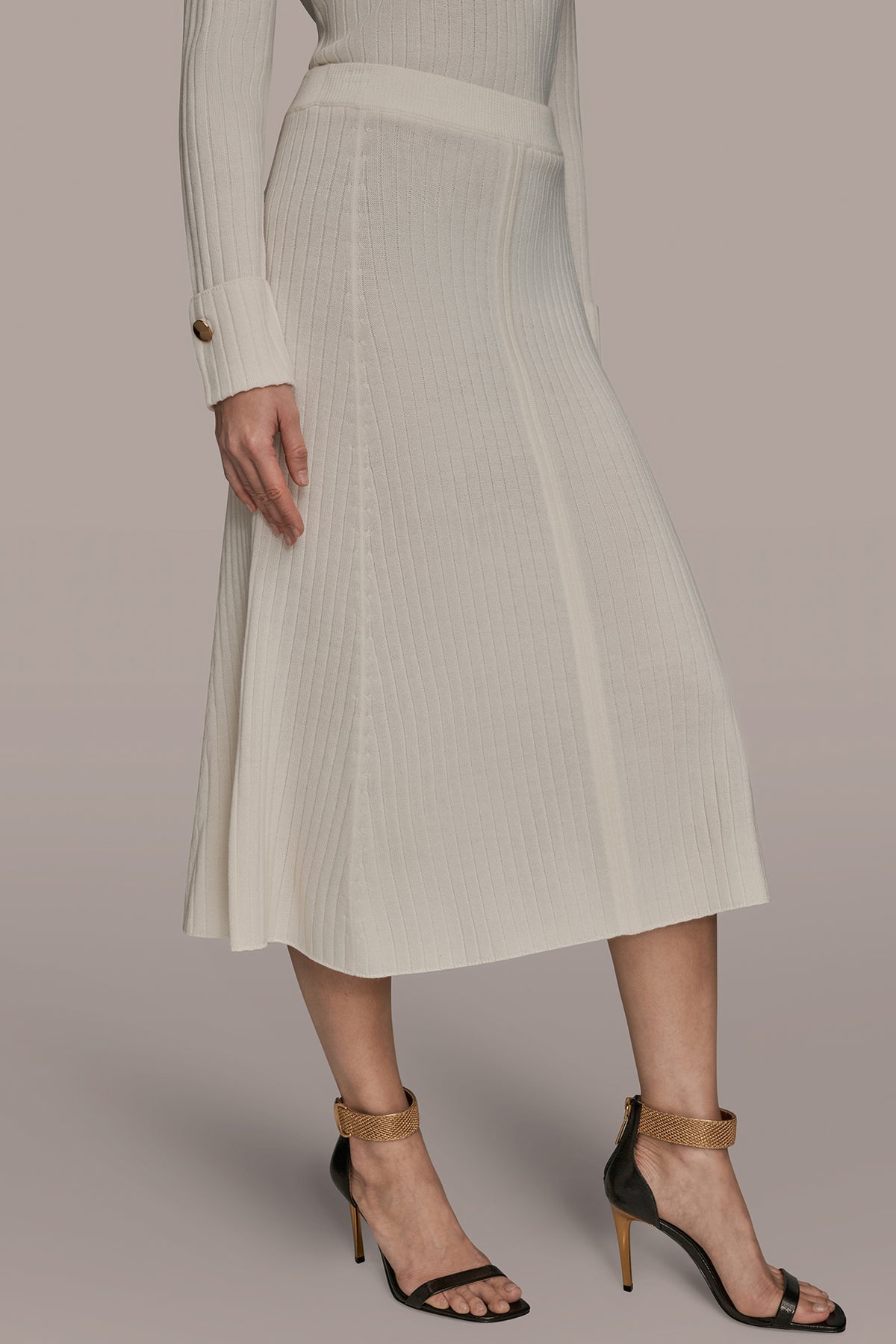 Seamed Midi A Line Sweater Skirt | A-Line Skirt | Donna Karan