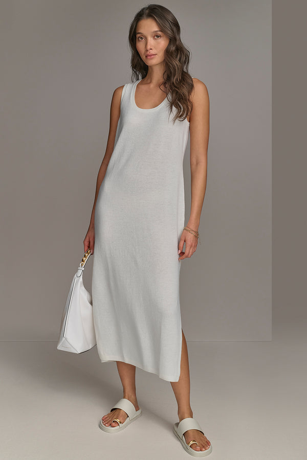 Cashmere Sleeveless Midi Tank Dress | Donna Karan
