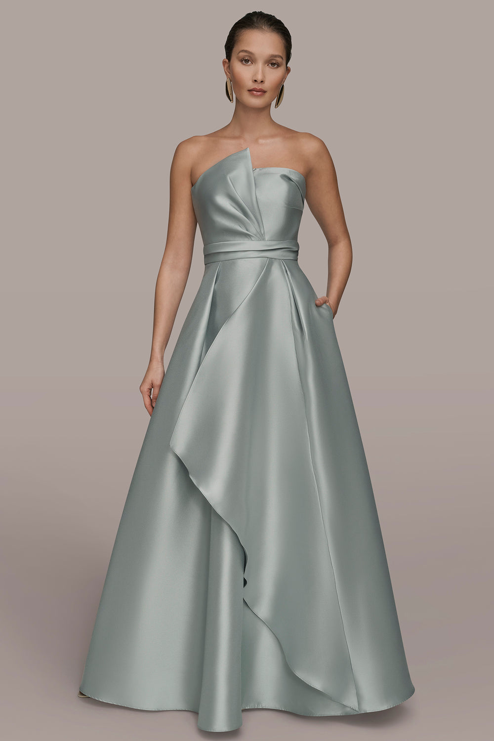 Mikado Satin Strapless Gown | Gown | Donna Karan