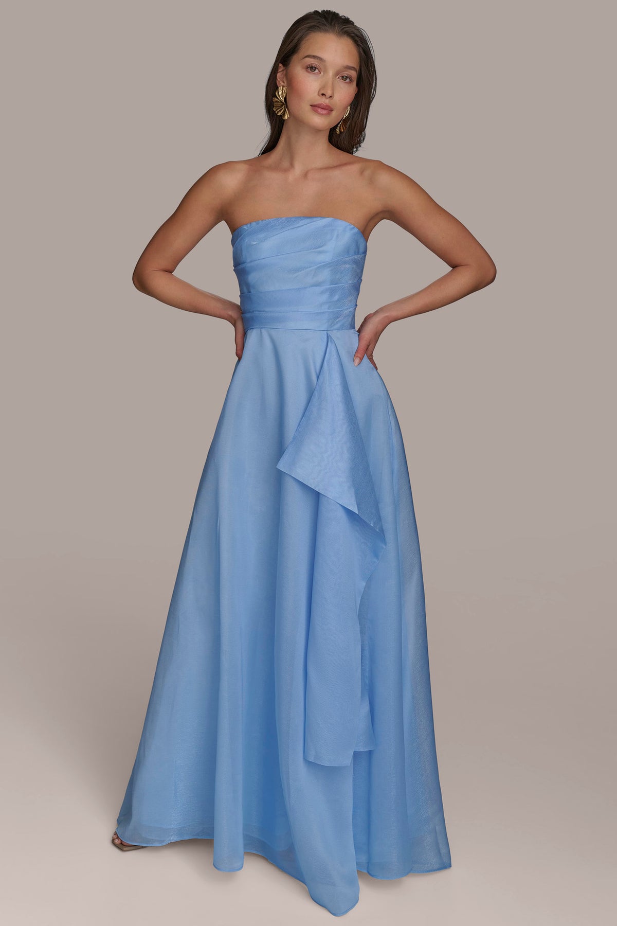 Organza Strapless Cascading Gown | Gown | Donna Karan