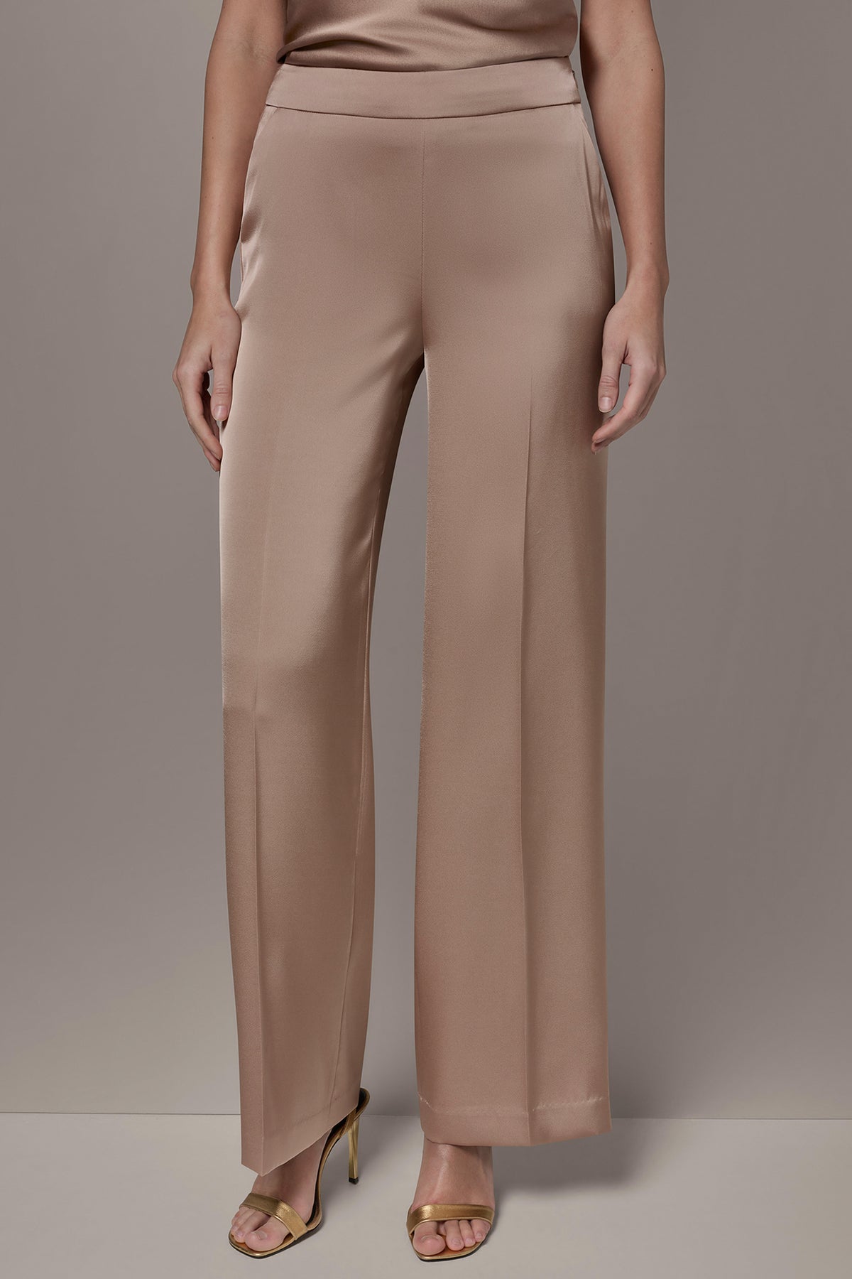 Satin Extra High Rise Wide Leg Suit Pant | Wide Leg | Donna Karan