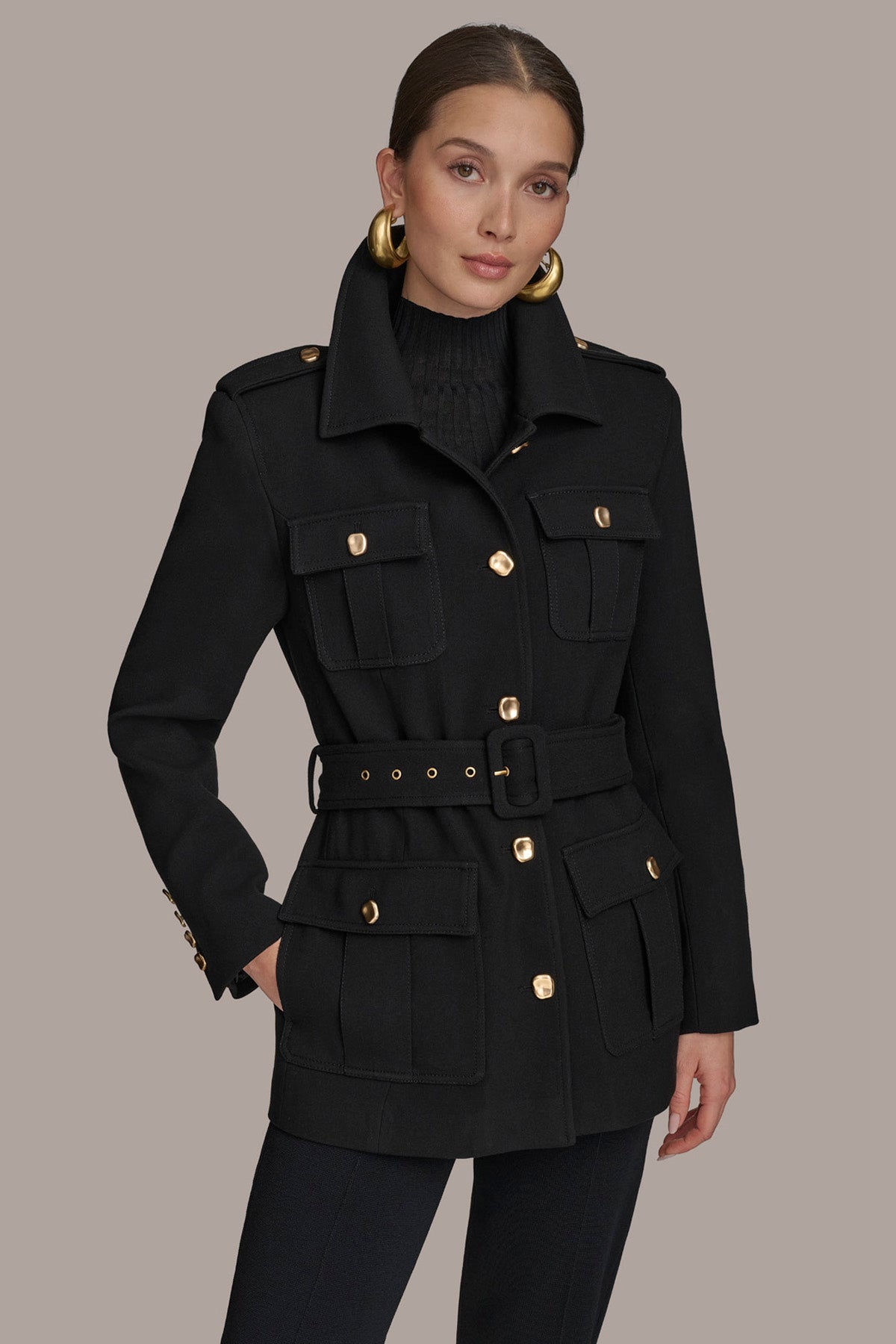 Belted Military Blazer | Blazer | Donna Karan