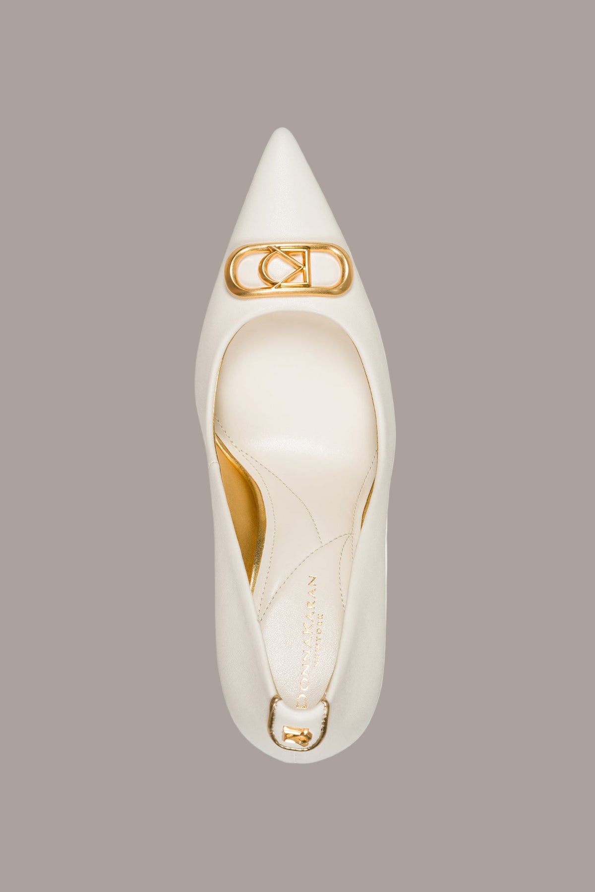 Panthia Logo Embellished High Pump | Donna Karan